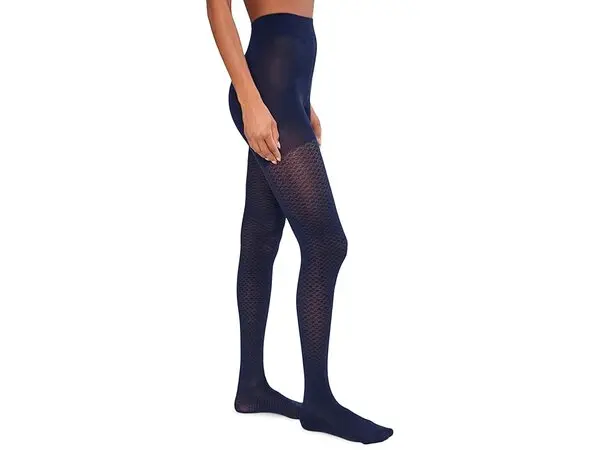 Wolford Merino Pattern Tights - Navy