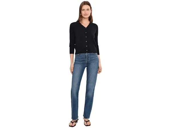Vince Elbow Sleeve V-neck Cardigan - Black