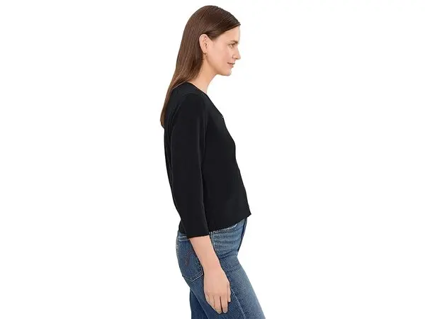 Vince Elbow Sleeve V-neck Cardigan - Black