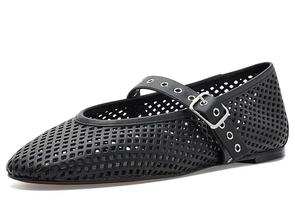 Madewell Remy Perforated Leather Mary Jane Flats - Black