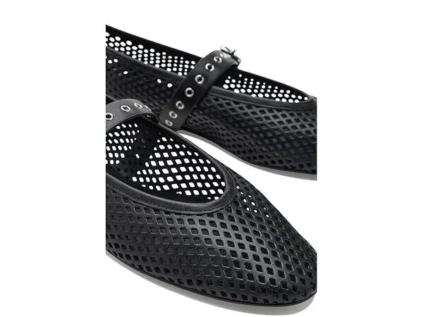 Madewell Remy Perforated Leather Mary Jane Flats - Black