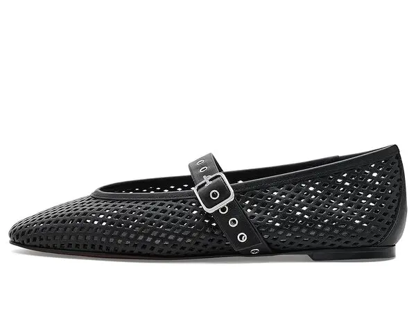 Madewell Remy Perforated Leather Mary Jane Flats - Black