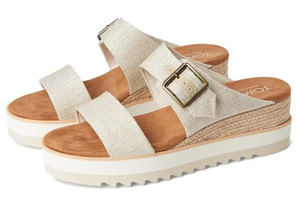 Toms Diana Mule Wedge Sandals With Buckle Detail - Gray