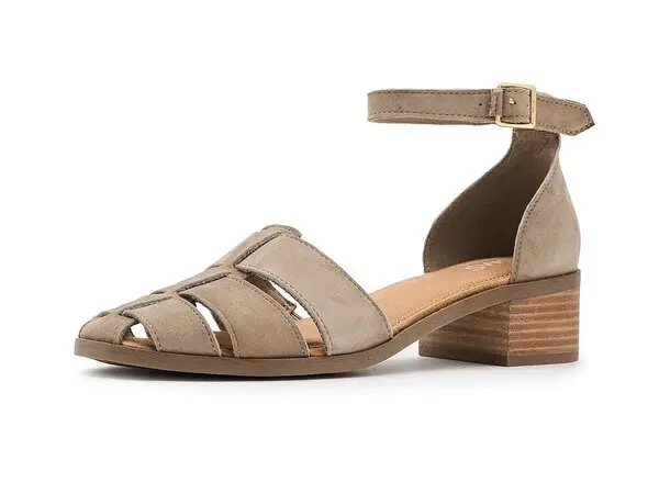 Toms Jaclyn Fisherman Block Heel Sandals - Beige