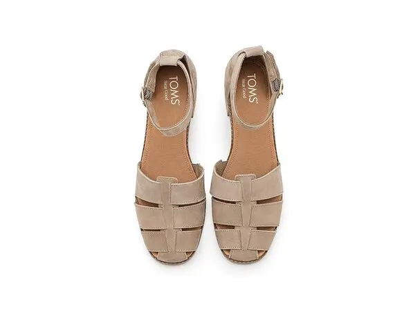 Toms Jaclyn Fisherman Block Heel Sandals - Beige