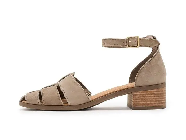 Toms Jaclyn Fisherman Block Heel Sandals - Beige