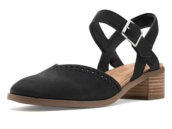Toms Jaclyn Mary Jane Block Heels - Black