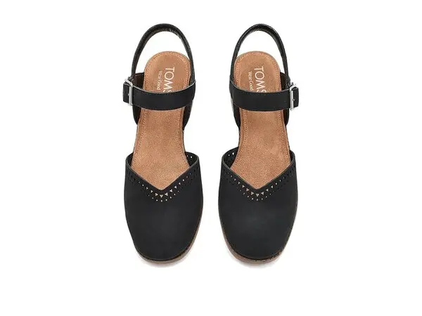 Toms Jaclyn Mary Jane Block Heels - Black