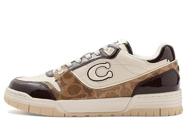 COACH Soho Signature Patent Leather Sneakers - Brown