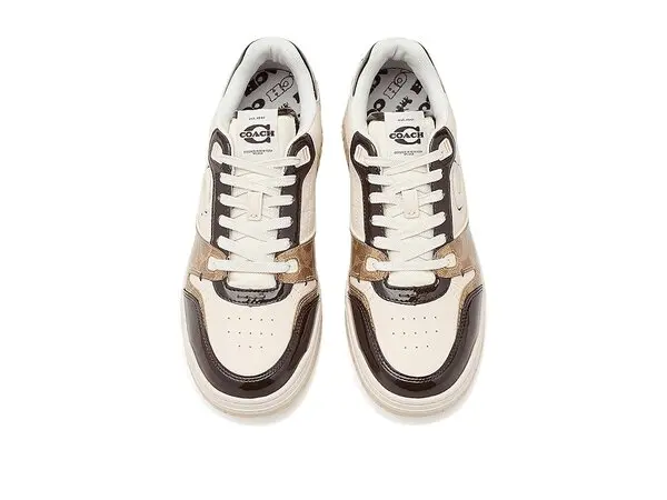 COACH Soho Signature Patent Leather Sneakers - Brown