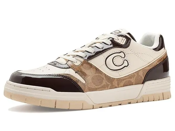 COACH Soho Signature Patent Leather Sneakers - Brown/maple