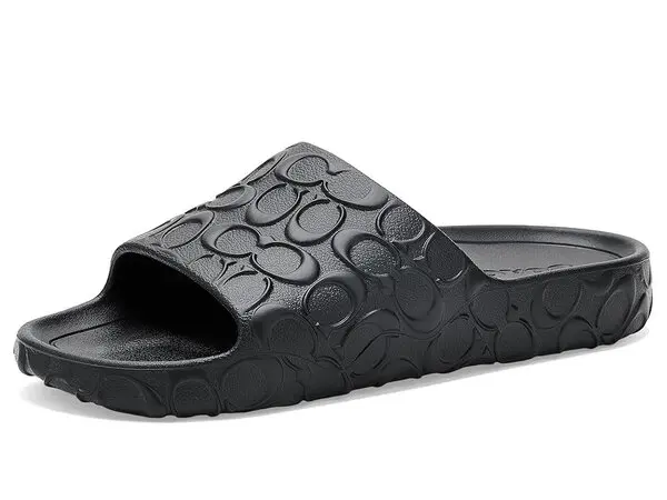 COACH Embossed Monogram Slides - Black