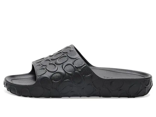 COACH Embossed Monogram Slides - Black