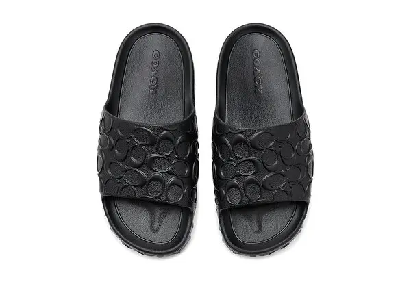 COACH Embossed Monogram Slides - Black