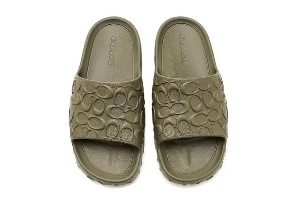 COACH Embossed Monogram Slides - Green
