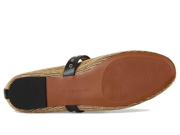 Madewell The Remy Mary Jane Flat In Straw - Multi