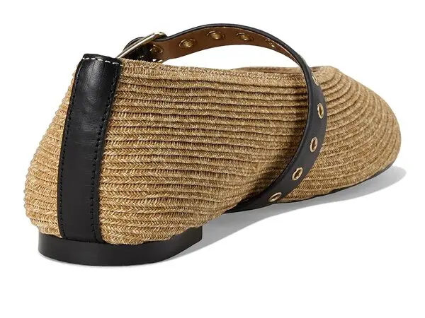 Madewell The Remy Mary Jane Flat In Straw - Multi