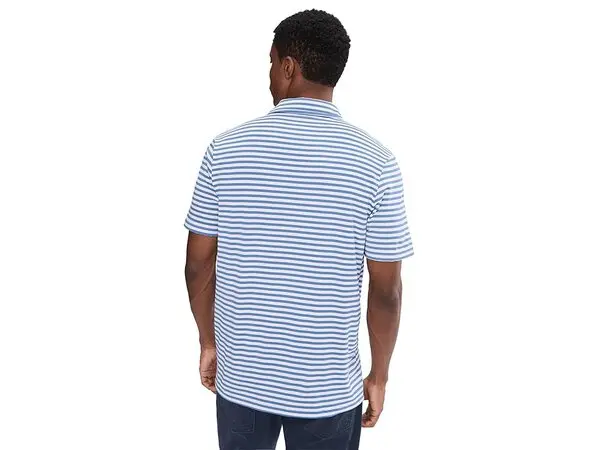 Lacoste Regular Fit Ultra Dry Striped Golf Polo Shirt Clothing /white - Blue