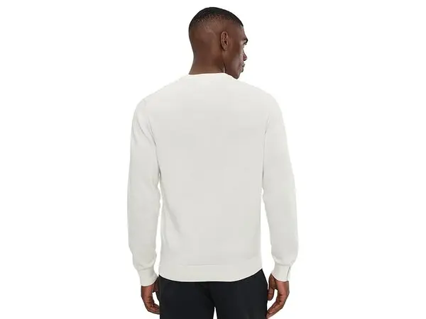 Lacoste Monochrome Crew Neck Cotton Sweater - White
