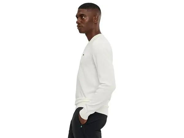 Lacoste Monochrome Crew Neck Cotton Sweater - White