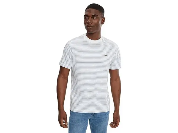 Lacoste Striped Cotton T-shirt T Shirt Blackbird - Blue