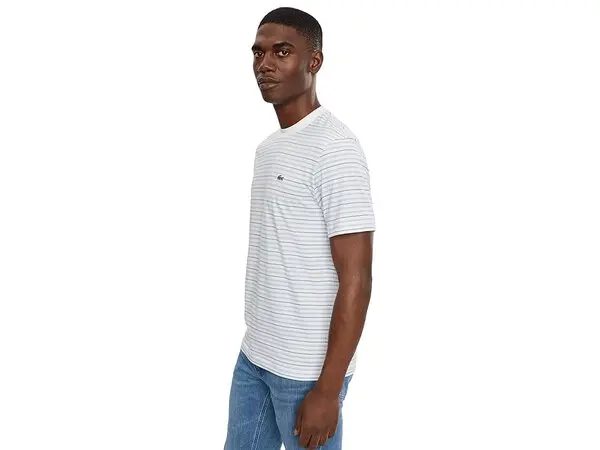 Lacoste Striped Cotton T-shirt T Shirt Blackbird - Blue
