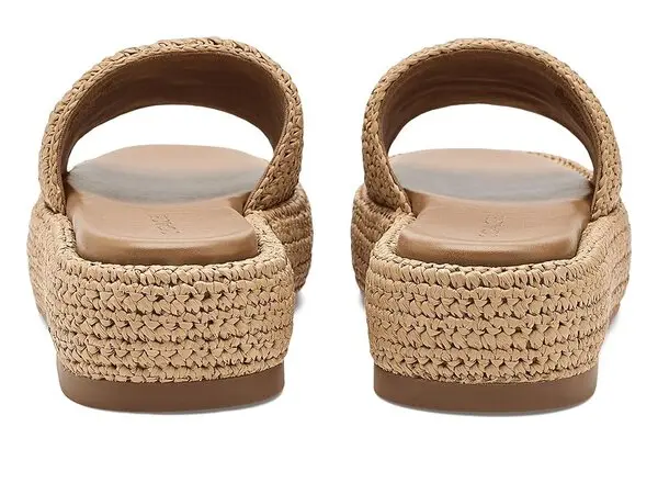 COACH Sculpted C Raffia Flatform Slides - Gray