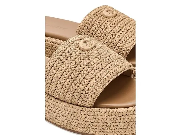 COACH Sculpted C Raffia Flatform Slides - Gray