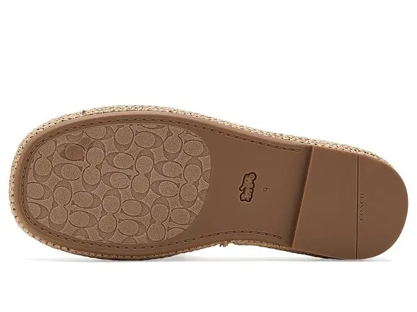 COACH Sculpted C Raffia Flatform Slides - Gray