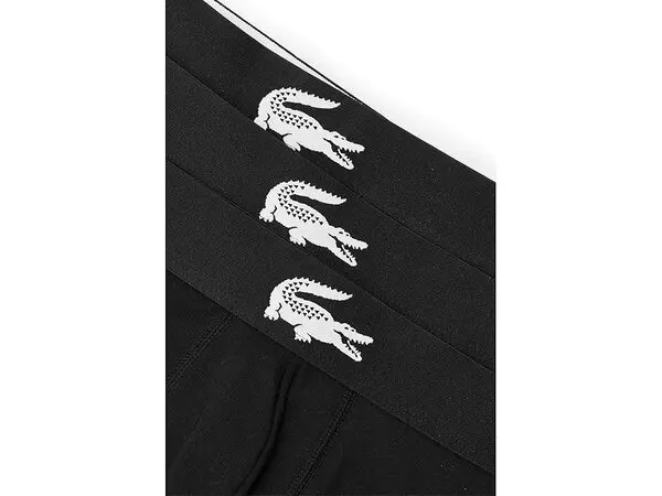 Lacoste 3-pack Stretch Jersey Boxer Briefs Underwear White - Black