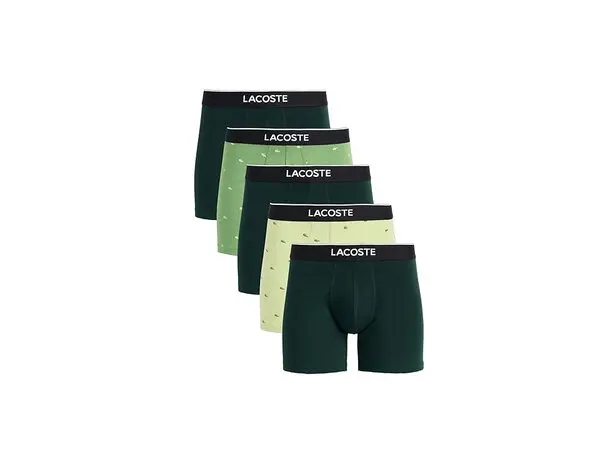 Lacoste 5-pack Boxer Briefs Underwear /grey Chine - Green