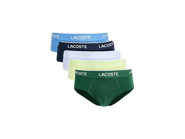 Lacoste 5-pack Cotton Stretch Briefs Underwear /green - Blue