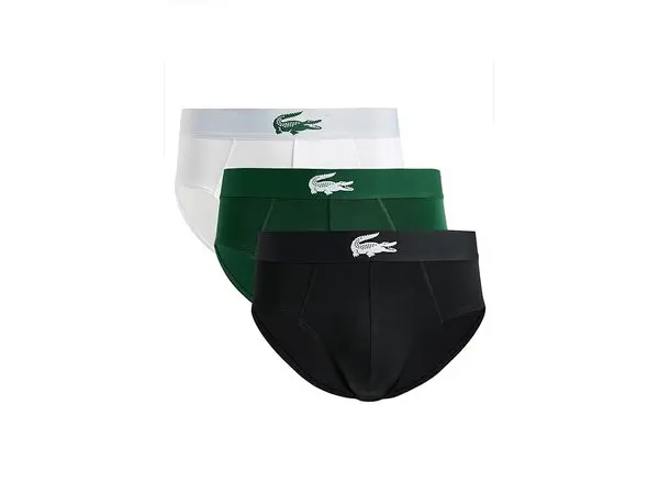 Lacoste 3-pack Stretch Jersey Briefs Underwear White - Green