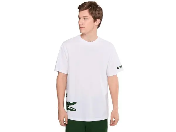 Lacoste Printed Cotton Loungewear T-shirt Jumpsuit & Rompers One Piece Flagstone/white - Gray