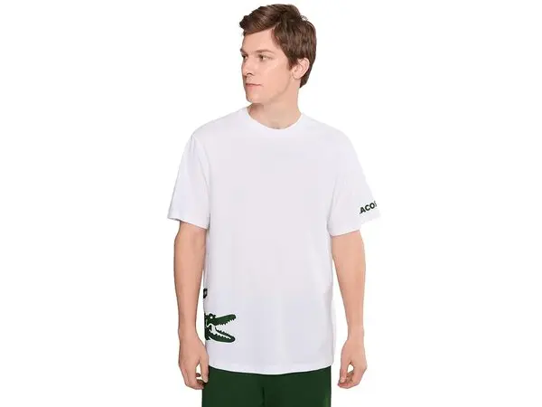 Lacoste Printed Cotton Loungewear T-shirt Jumpsuit & Rompers One Piece Flagstone/white - Gray