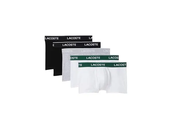 Lacoste 5-pack Logo Trunks Underwear /white/grey Chine - Gray