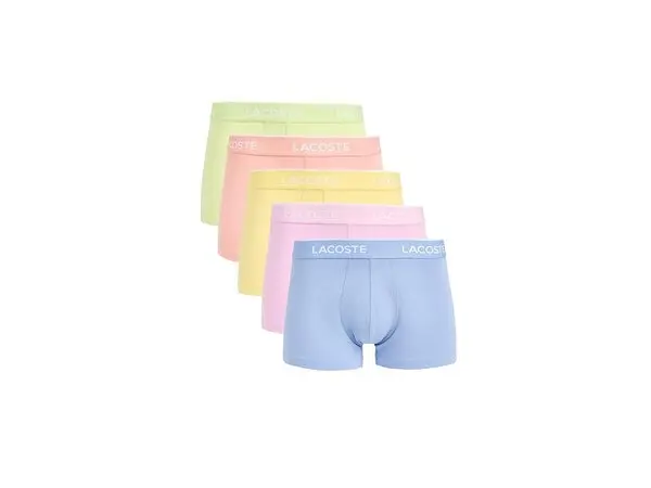 Lacoste 5-pack Logo Trunks Underwear /white/grey Chine - Multi