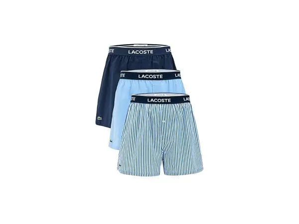 Lacoste 3 Pack Underwear Boxer Underwear Light /navy /black - Blue