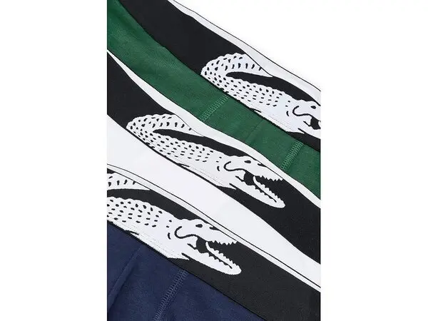 Lacoste 3-pack Crocodile Logo Trunks Underwear /white/navy Blue - Multi
