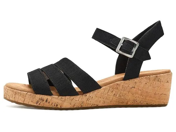 Toms Julia Wedge Sandals - Black