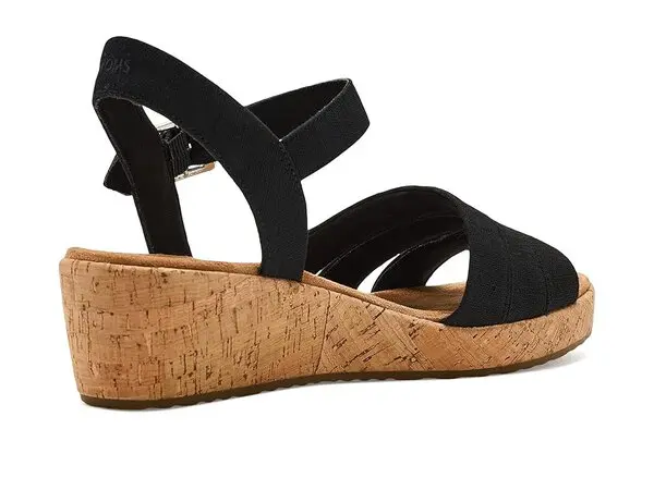 Toms Julia Wedge Sandals - Black