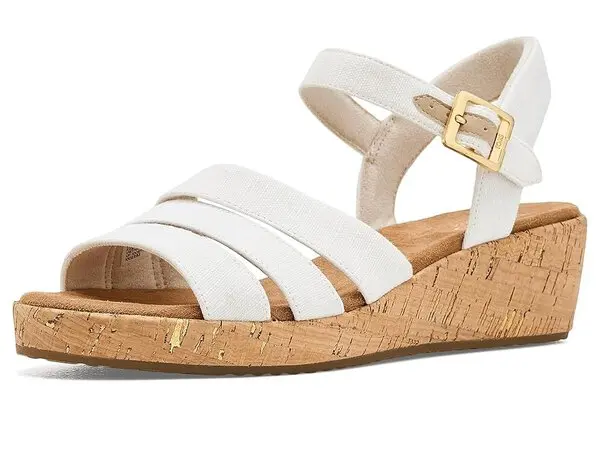 Toms Julia Wedge Sandals - White