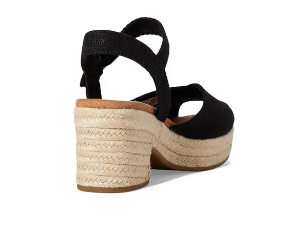 Toms Isla Peep Toe Platform Sandals - Black
