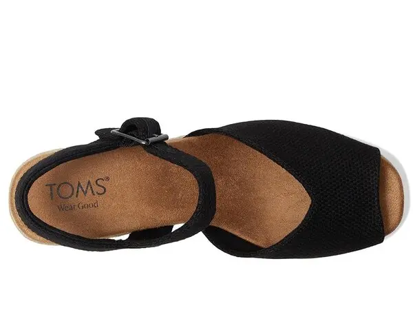 Toms Isla Peep Toe Platform Sandals - Black