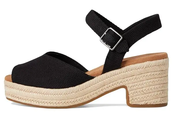Toms Isla Peep Toe Platform Sandals - Black