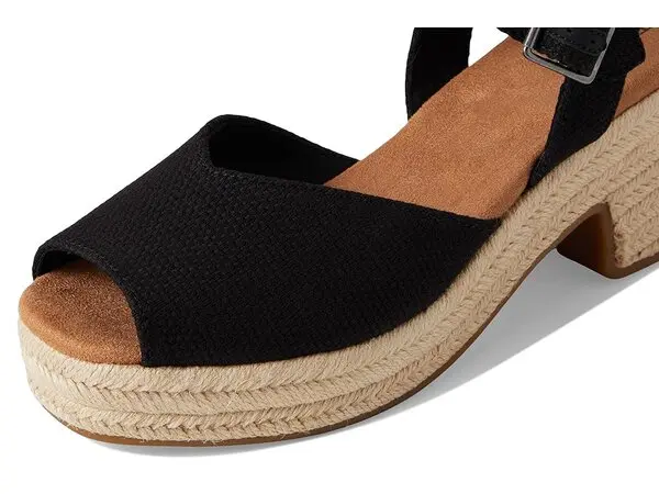 Toms Isla Peep Toe Platform Sandals - Black