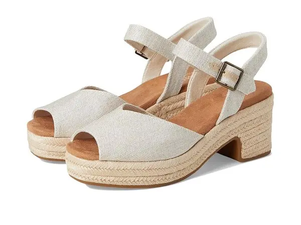 Toms Isla Peep Toe Platform Sandals - Gray