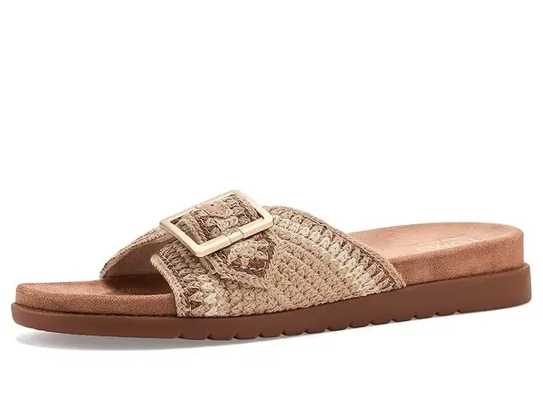 Toms Marin Slide Sandals Natural Leopard Print - Brown