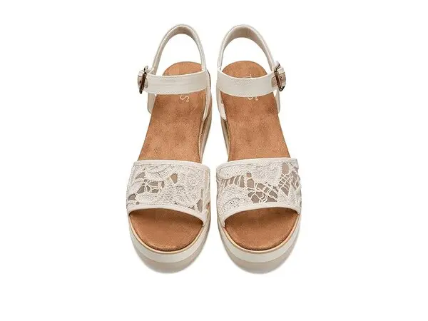 Toms Diana Platform Wedge Sandals With Buckled Ankle Strap - Gray