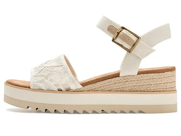 Toms Diana Platform Wedge Sandals With Buckled Ankle Strap - Gray